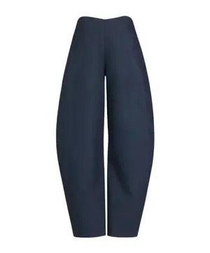 Alaïa Round Wool Crepe Pants - Grey