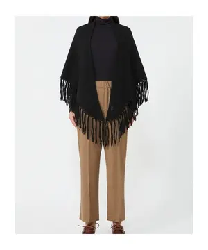 Max Mara Fringed Wool Shawl