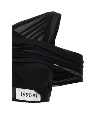Dolce & Gabbana Dolce Gabbana Kim Crossed Shoulder Cropped Top