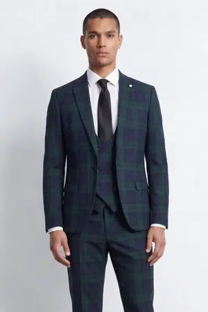 TWISTED TAILOR Ginger Tartan Suit Jacket