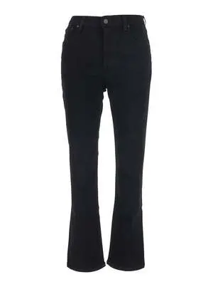 Ag Mary Flared-leg Logo Patch Denim Jeans For - Black