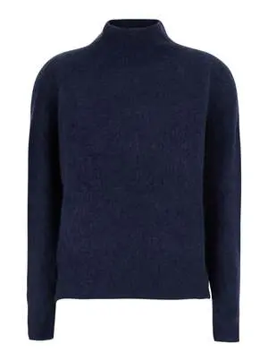 MERCI Jersey Round-neck Long-sleeve Top - Blu