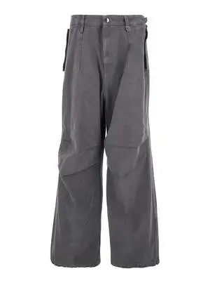 WOOYOUNGMI Cotton Trousers With Belt Loops - Grey