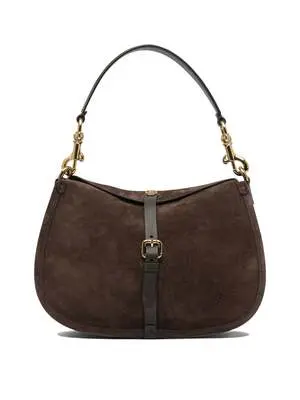 Etro Pony Mini Suede Shoulder Handbag With Interchangeable Strap - Brown