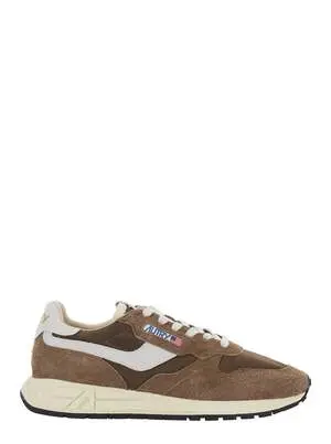AUTRY Reelwind Suede Low-top Sneaker With Logo Patch On Tongue - Brown