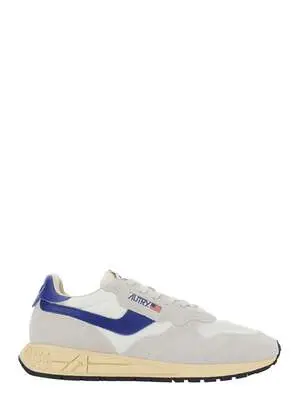 AUTRY Reelwind Leather Low-top Sneaker With Logo Patch - Grey