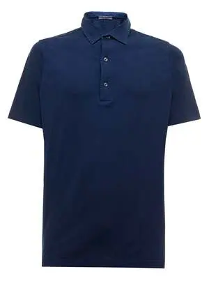 GAUDENZI Supima Cotton Polo Shirt With Classic Collar And Short Sleeves - Blu