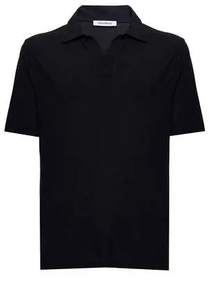 GAUDENZI Cotton Polo Shirt With Classic Collar And Short Sleeves - Blu