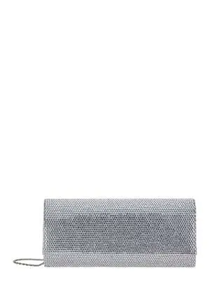 TWENTY FOURHAITCH Mini Clutch With Rhinestones And Thin Shoulder Strap - Metallic