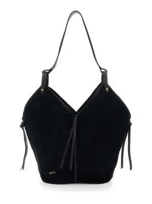 Isabel Marant Étoile Suede Knot-detail Shoulder Handbag With Adjustable Single Strap, 40x48x21 Cm - Black