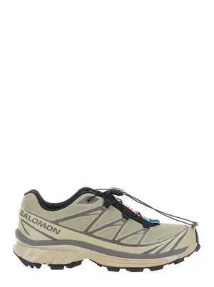 SALOMON Xt-6 Inspired Low-top Chunky Sole Sneaker With Tongue Logo - Beige