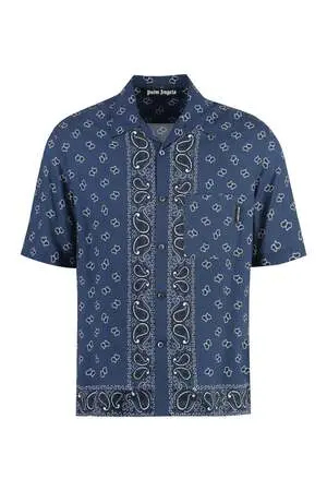 Palm Angels Paisley Print Short-sleeve Shirt - Blue