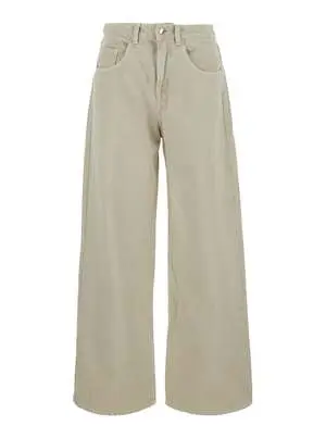 ICON DENIM LOS ANGELES Poppy Wide-leg Logo Patch Jeans For - Beige