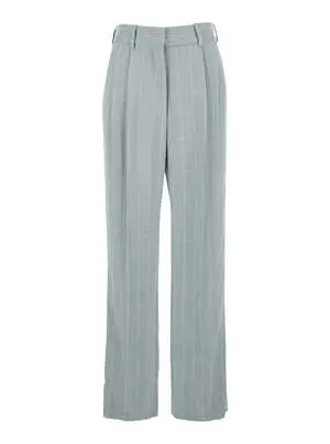 BLAZÉ MILANO Viscose Striped Motif Trousers For - Grey