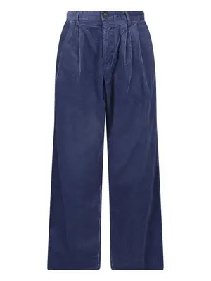 Paul Smith Pleated Wide-leg Corduroy Trousers - Blue