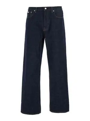 Calvin Klein Denim Jeans With Logo Patch On Front & Back - Blu