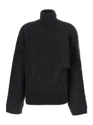 GANNI Brushed Mohair Batwing Turtleneck Sweater - Multicolor