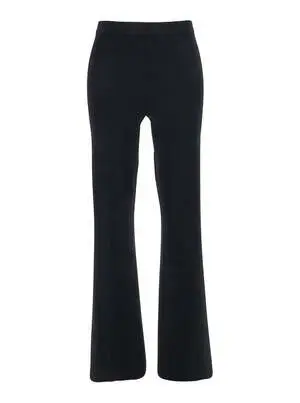 TWINSET High-waist Viscose-blend Flared Pants With Rear Logo Plaque - Black
