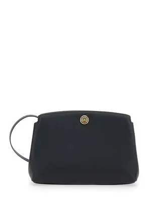 LIFFNER Mini Grained Leather Clutch With Clasp Closure And Shoulder Strap - Black