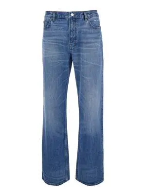 FRAME Faded Denim Jeans With Wide-leg Silhouette And Relaxed Fit - Blu