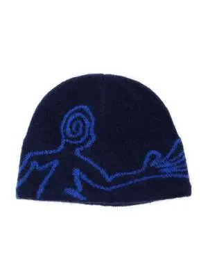 HIKING PATROL Tech Fabric Hat With Embroidered Logo Patch And Adjustable Back - Blu