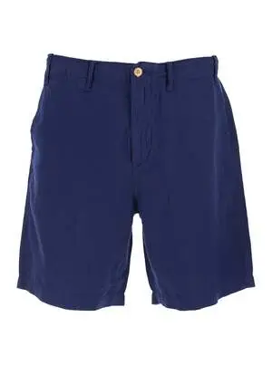Polo Ralph Lauren Linen-cotton Bermuda Shorts With Side Pockets And Logo Patch