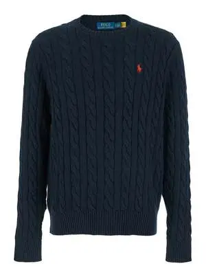 Polo Ralph Lauren Polo Ralph Lauren Men's Cotton Crewneck Sweater With Front Pony Embroidery Blu