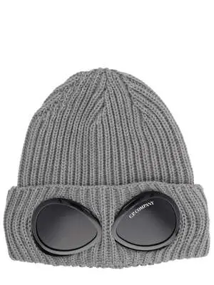 C.P. COMPANY C. P. Company Wool Berretto Hat With Removable Eyewear Detail - Grey