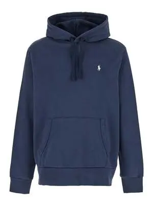 Polo Ralph Lauren Hooded Cotton Sweatshirt With Embroidered Pony - Blu