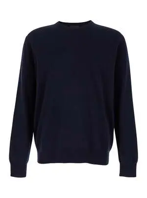 LEPLAIN Cashmere Crewneck Long Sleeve Sweater - Blu