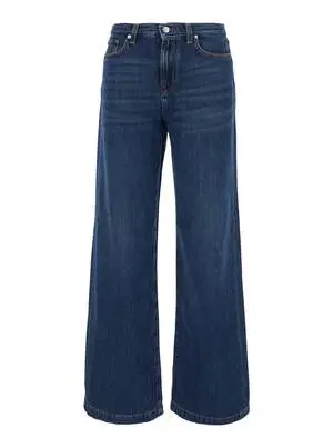 ROY ROGER'S Wide-leg Logo Patch Denim Jeans - Blu