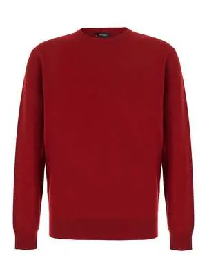 LEPLAIN Cashmere Round-neck Sweater With Long Sleeves, Regular Fit - Red