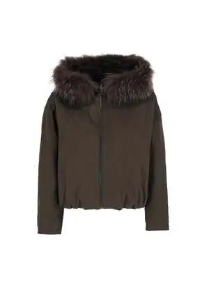 Artico Articulated Hooded Faux Fur Reversible Zip Jacket