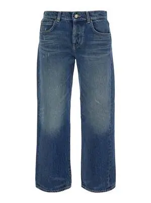 ROY ROGER'S Denim Jeans With Back Logo Patch And Faded Wash - Blu