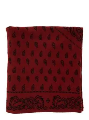 Guest In Residence The Wild Rag Cashmere Scarf With All-over Motif And Paisley Detail - Red