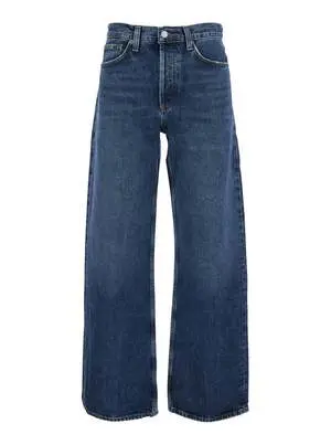 AGOLDE Arc Wide-leg Jeans With Back Logo Patch - Blu