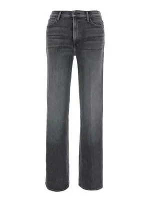 MOTHER The Kick It High-waist Straight-leg Jeans - Grey