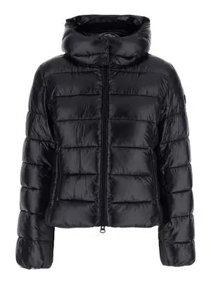 SAVE THE DUCK Save The Duck Tech Fabric Down Jacket With Hood And Logo Sleeve Patch
