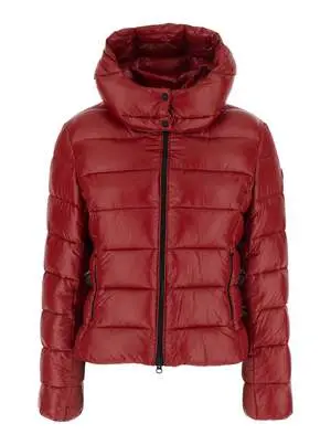 SAVE THE DUCK Cosmary Down Jacket With Hood And Logo Sleeve Patch - Red