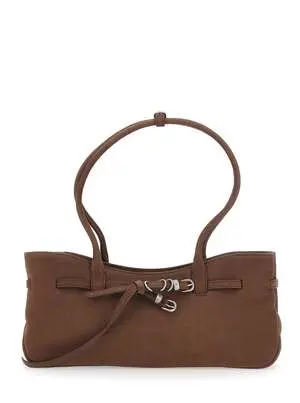 MARGESHERWOOD Grandma Used Aged Leather Shoulder Handbag With Adjustable Strap, Top Zip Closure, 33x16x9 Cm - Brown
