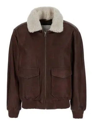 TELA Regular-fit High-collar Tech Fabric Jacket With Side Pockets - Brown