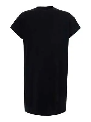 Rick Owens Jumbo Cotton T-shirt With Ribbed Crew Neck, Dropped Shoulders And Oversized Fit - Black
