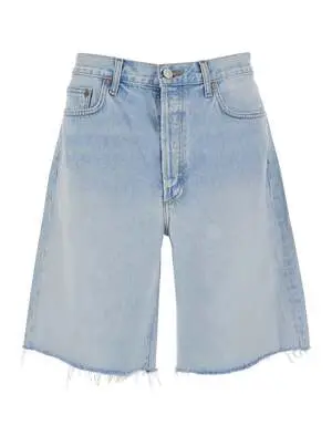 AGOLDE Five-pocket Bermuda Shorts With Frayed Hem