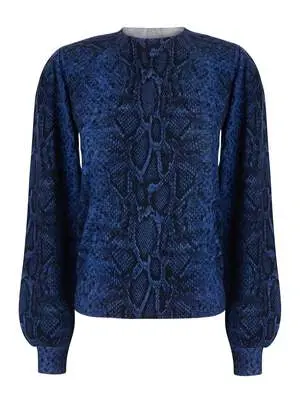 TWINSET Tech Fabric Wool Sweater With Round Neck And Long Sleeves - Blu