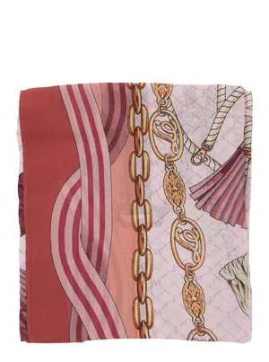TWINSET All-over Printed Modal Scarf With Embossed Logo Detail - Multicolor
