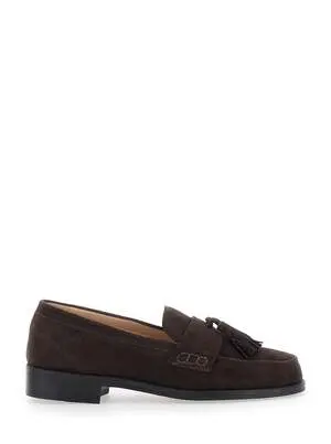 TWINSET Elegant Leather Loafers With Rubber Sole For - Brown