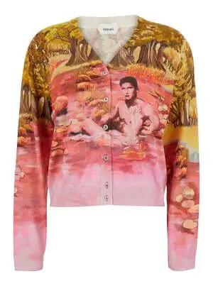 Versace Nature-print Silk Cardigan - Multicolor