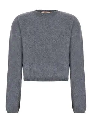 TWINSET V-neck Tech Fabric Sweater With Long Sleeves And Regular Hem - Grey