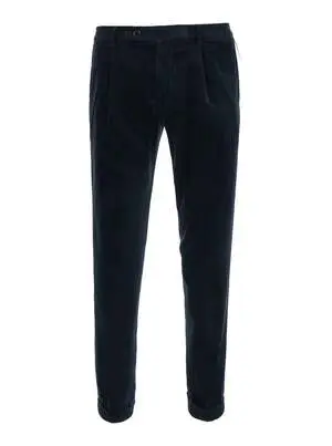 MICHAEL COAL Cotton-blend Pleated Pants With Side Pockets - Blu