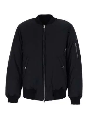 TATRAS High-collar Tech Fabric Down Jacket With Sleeve Logo Patch - Black